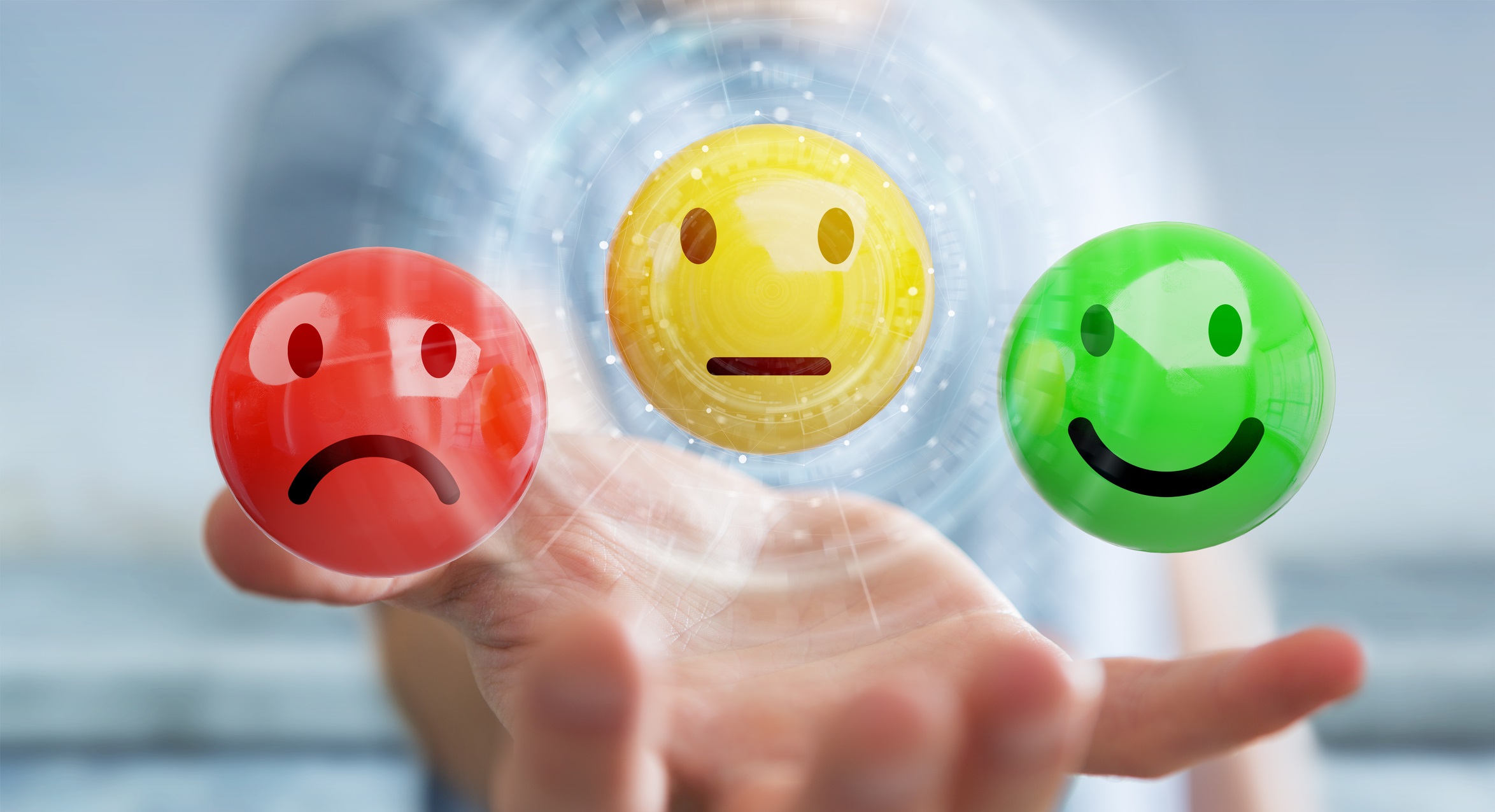 Businessman on blurred background using customer interface - retailbiz